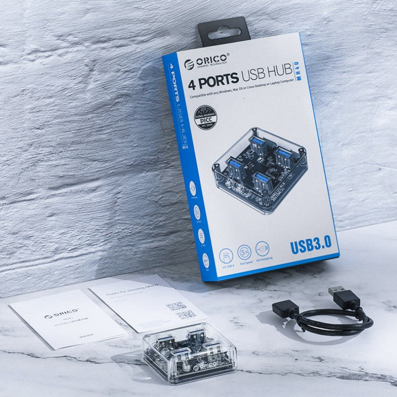 Transparent Minimalist 4-Port USB 3.0 Expansion Dock – GizModern