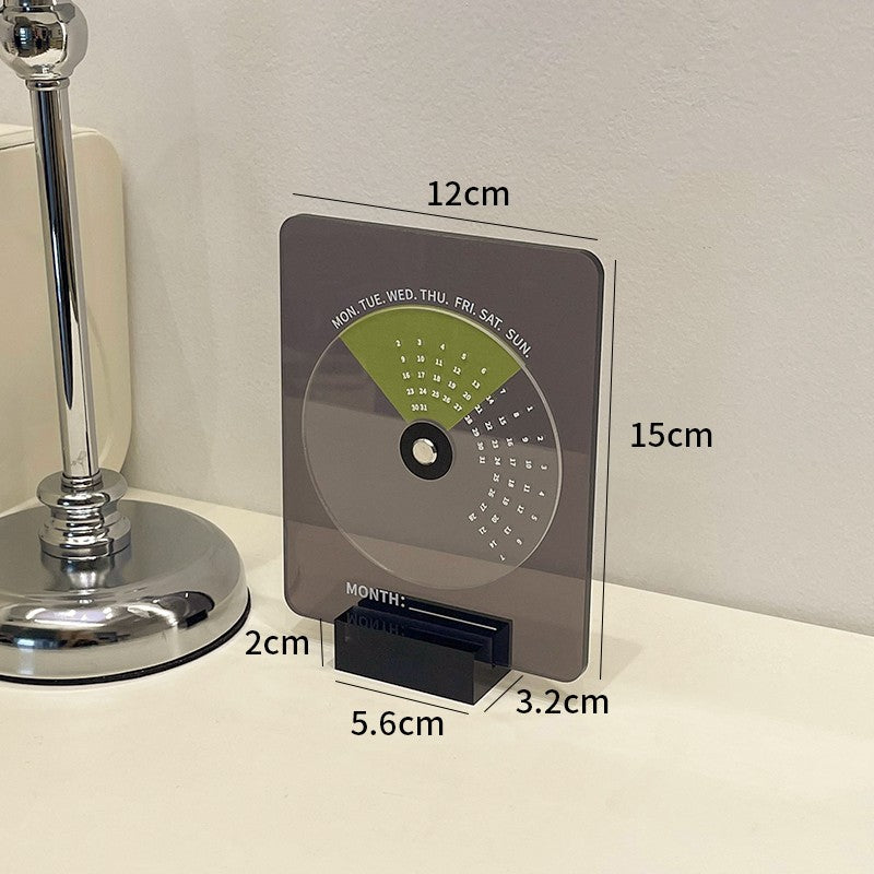 Acrylic Record Rotating Perpetual Calendar – GizModern
