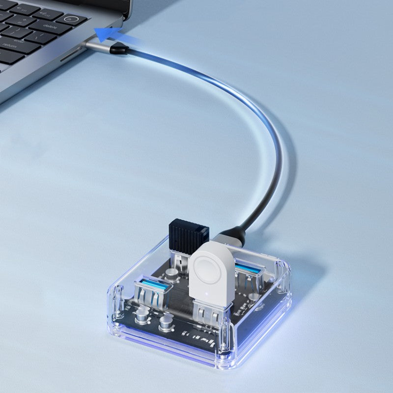 Transparent Minimalist 4-Port USB 3.0 Expansion Dock – GizModern