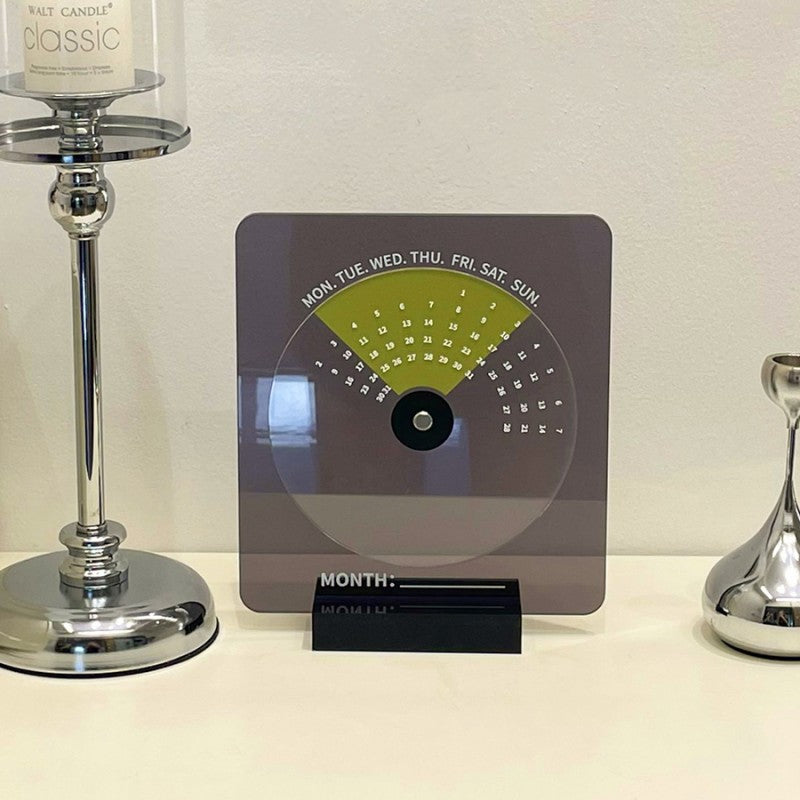 Acrylic Record Rotating Perpetual Calendar – GizModern
