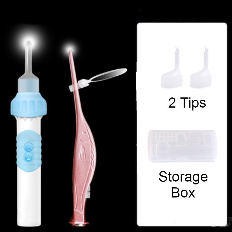 Electric Ear Pick, with LED, 2 Tips, Auto-suction, & Earwax Storage Sl ...