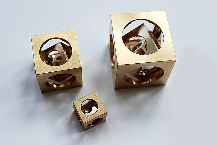 Brass Handmade Lathe Processing Square Ghost Ball – GizModern