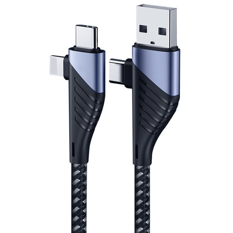 4-in-1 USB Fast Charging Cable, with USB-A, Type-C & Lightning (1.2m ...