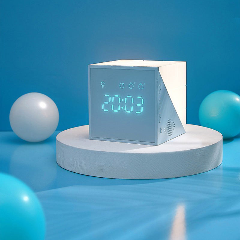 Cube Alarm Clock, with Colorful Lights, Voice-control Night Light, Tim ...