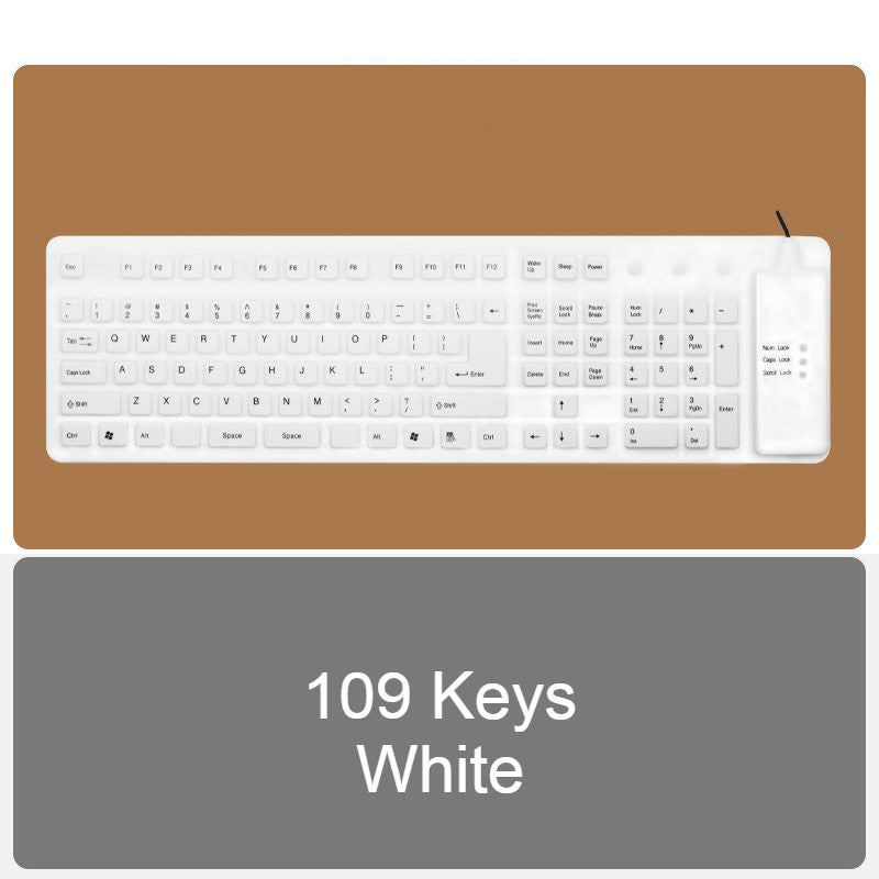 Roll-up Silicone Flexible Keyboard, with USB Wired, Waterproof Coating ...