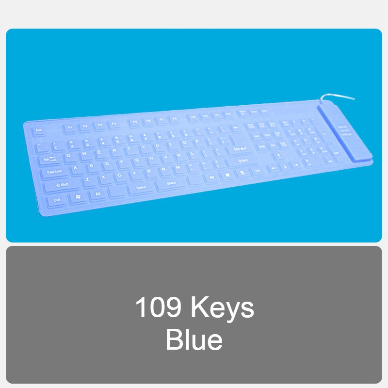 Roll-up Silicone Flexible Keyboard, with USB Wired, Waterproof Coating ...