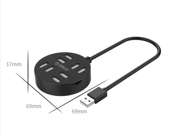 8-Port USB 2.0 Hub, Compact And Ultra Slim, For MacBook, Surface, Andr ...