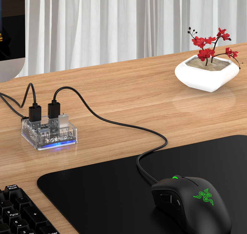 The Coolest Full Transparent 4-Port USB3.0 HUB – GizModern