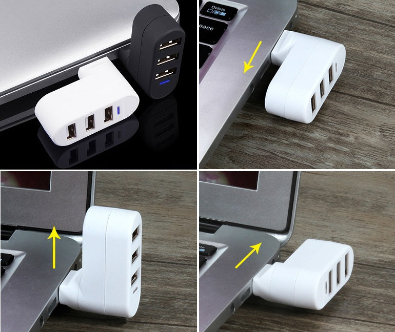 The Most Convenient 180 Degree Rotatable 3-Port Ultra-Mini USB Hub ...