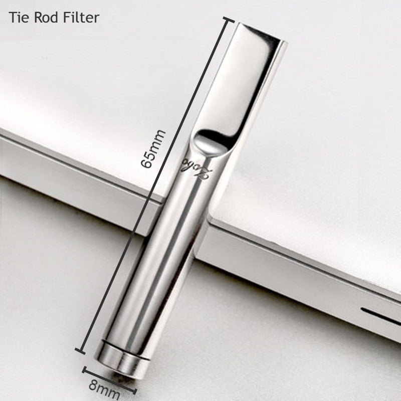 Portable Reusable Stainless Steel Cigarette Filter Holder, with Tar Fi ...