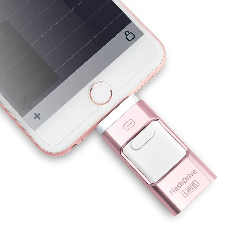 Three-In-One USB Flash Drive - Connect And Store Everything On A Singl ...