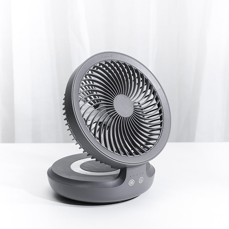 Rechargeable Foldable Desktop Fan, with Four Modes, Night Light and Ad ...