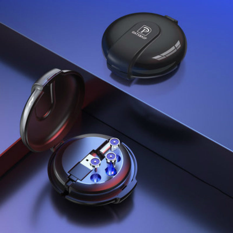 3-in-1 Portable & Retractable Magnetic Charging Cable with Magnetic Ad ...