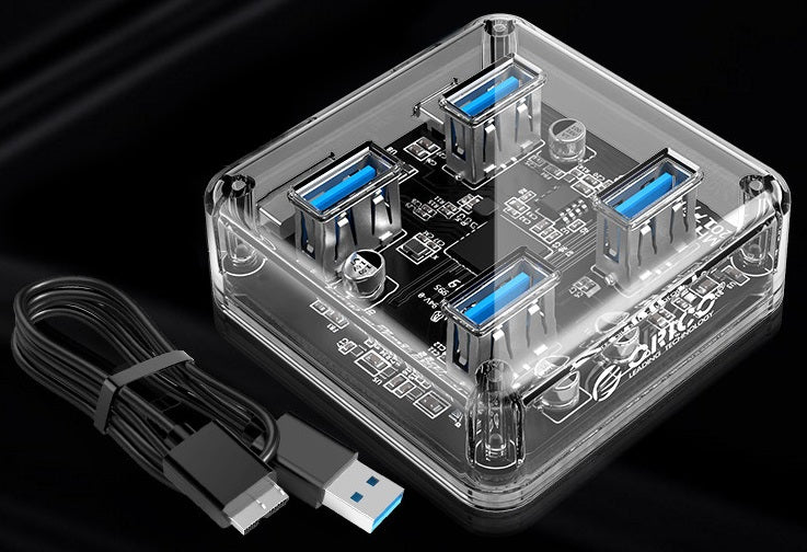 The Coolest Full Transparent 4-Port USB3.0 HUB – GizModern