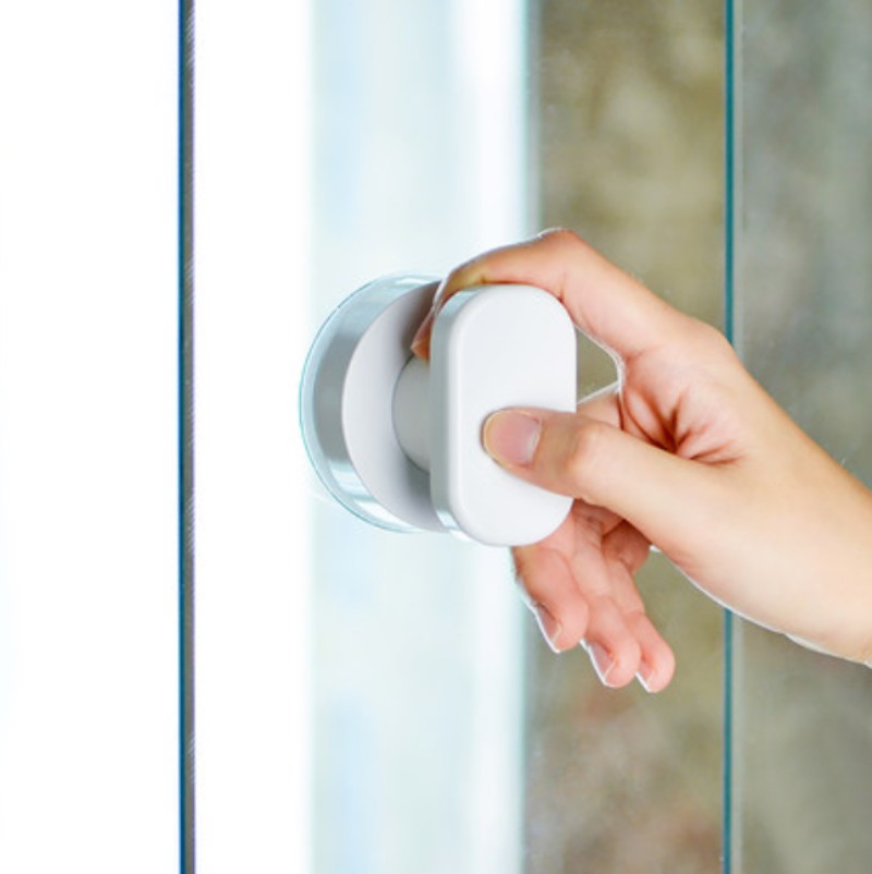 Waterproof Glass Door Knob with Strong Suction Cup, Glue-Free, Punch-F ...