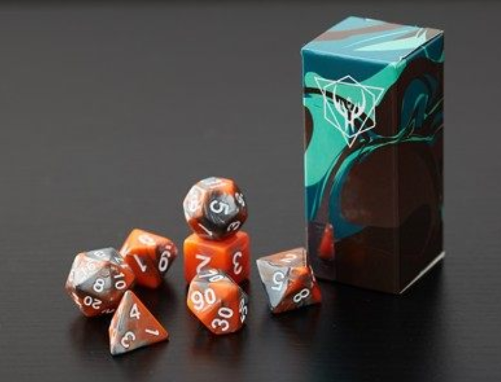 Creative Multi-Faceted 7 Pcs Dice Set, with A Storage Box or A Pouch ...