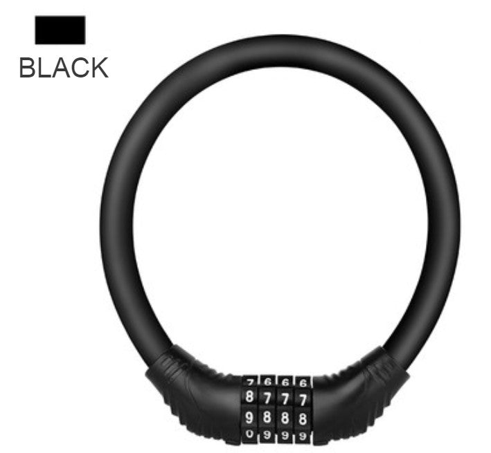 4-Digit Resettable & Portable Security Bicycle Cable Lock, for Bike, D ...