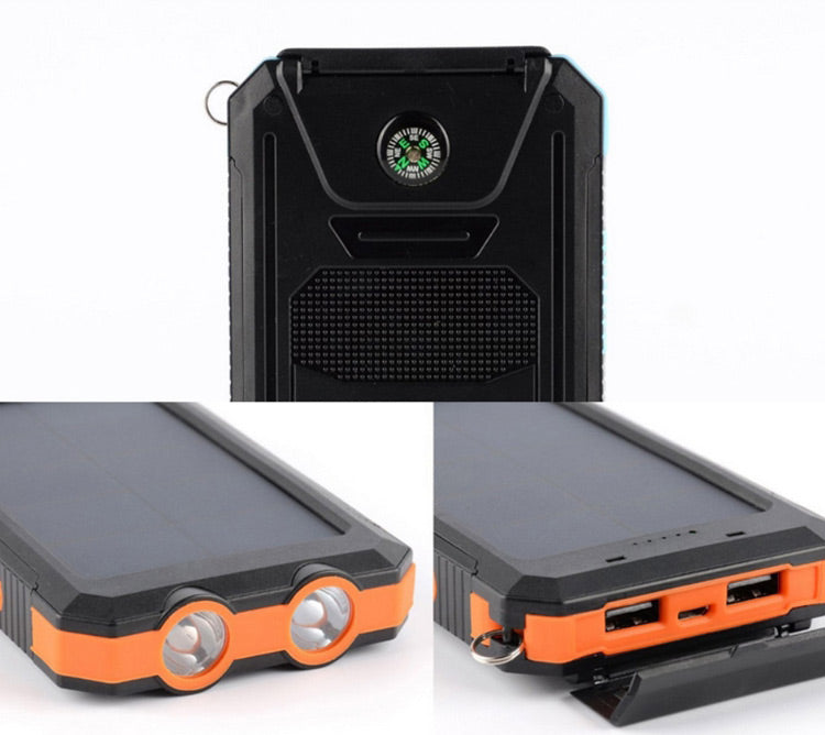 Dual-Port USB Solar Power Bank with Compass and LED Lights - Your Firs ...