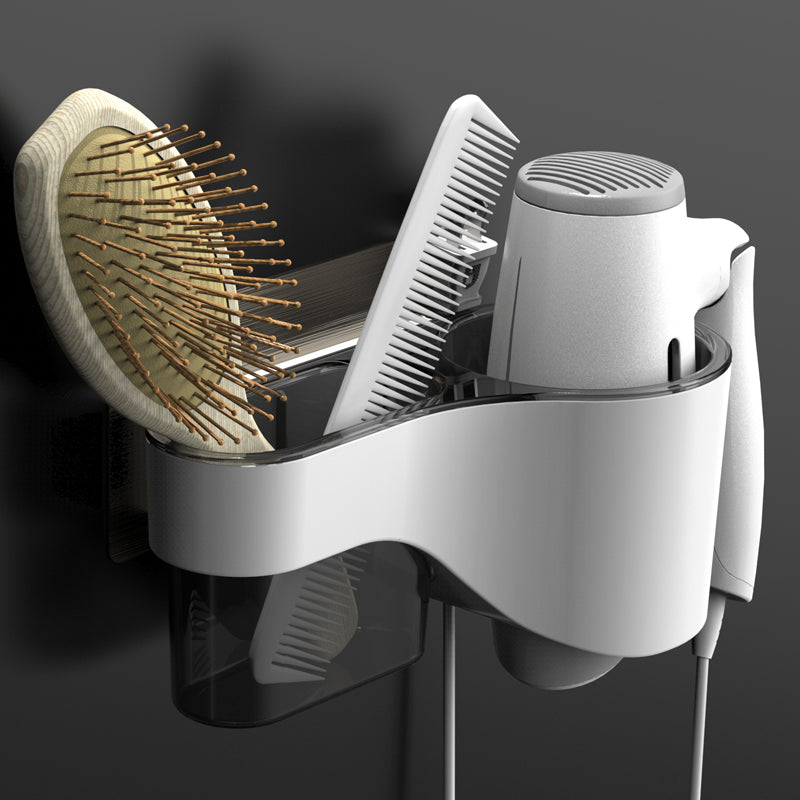 Punch-Free Bathroom Hair Dryer Wall Shelf with Comb, Razor Racks, for ...