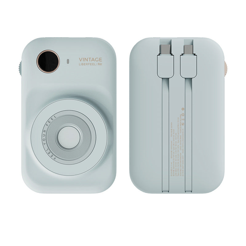 Retro Portable 10000mAh Wireless Charging Power Bank, with Built-in Ty ...