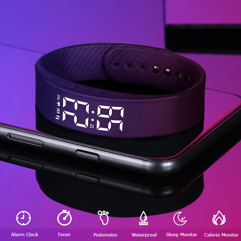 6-in-1 Multi-function Waterproof LED Smart Sports Watch With Vibrating ...