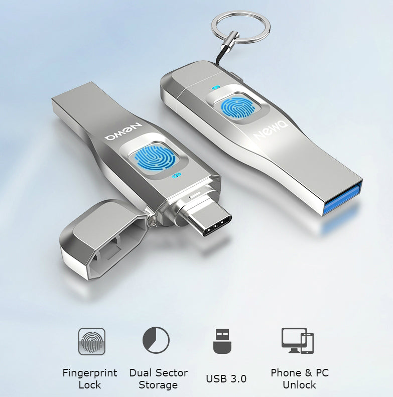 USB3.0 Fingerprint Encryption USB Flash Disk with APP Management Syste ...