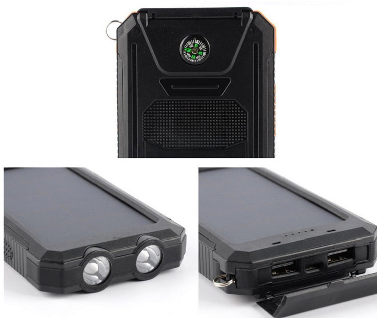 Dual-Port USB Solar Power Bank with Compass and LED Lights - Your Firs ...