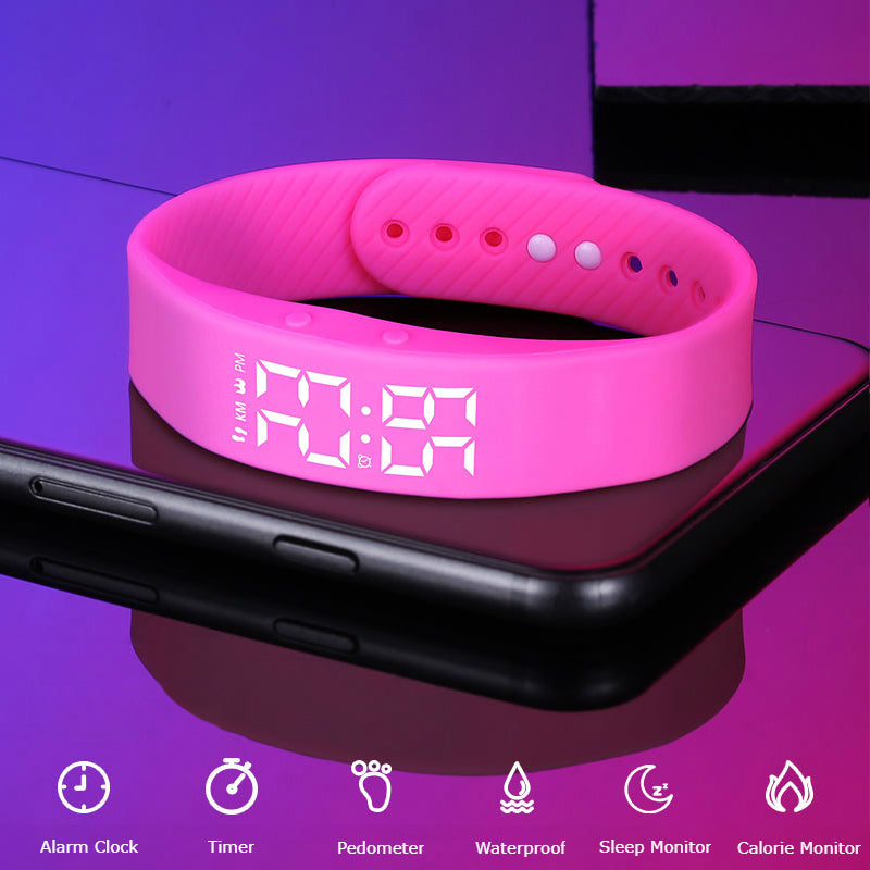 6-in-1 Multi-function Waterproof LED Smart Sports Watch With Vibrating ...