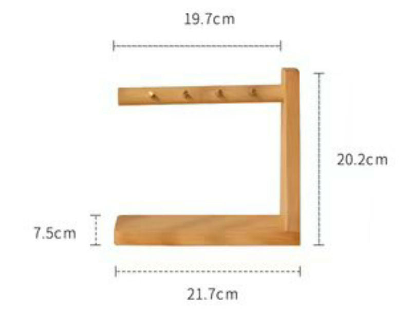 Solid Wood Key Organizer with 6 Key Hooks and Storage Platform, No Ins ...