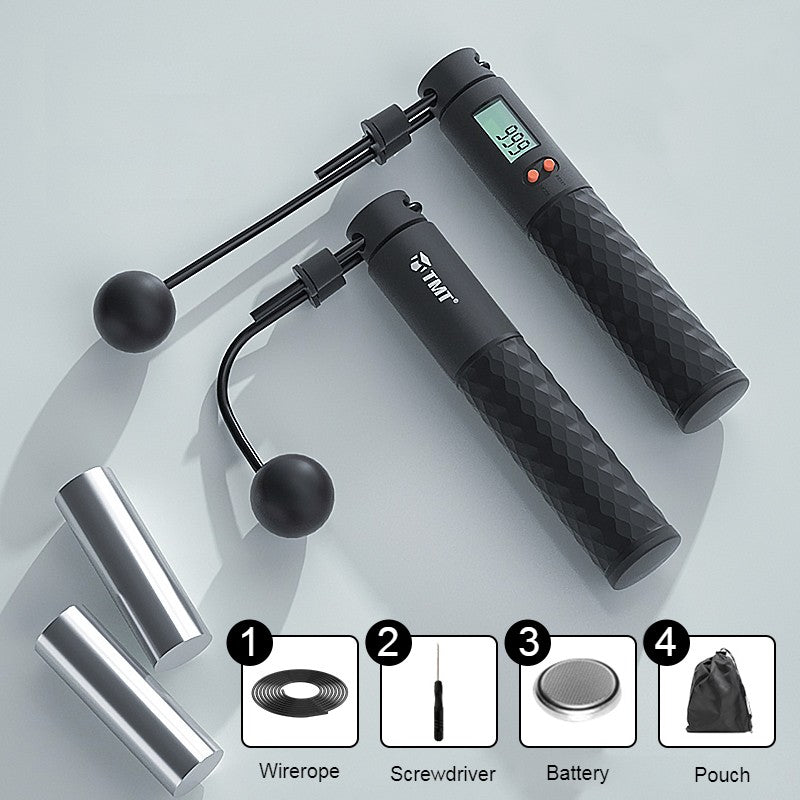 2-in-1 Weighted Smart Digital Jump Rope with Dual-rope Configuration ...