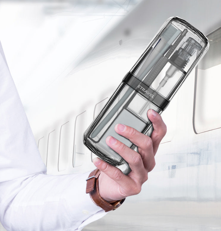 8-in-1 Portable Sub-Bottle, with 2 Cups, 2 Travel Bottles, Soft Toothb ...