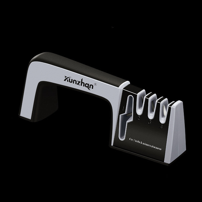 4-in-1 Manual Knife Sharpener, with 3 Sharpening Stages & 1 Scissor Sh ...