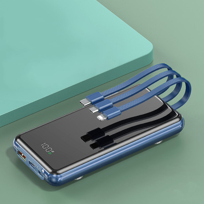 10000mAh Power Bank, with Built-in Charging Cables, 4 Outputs and 3 In ...