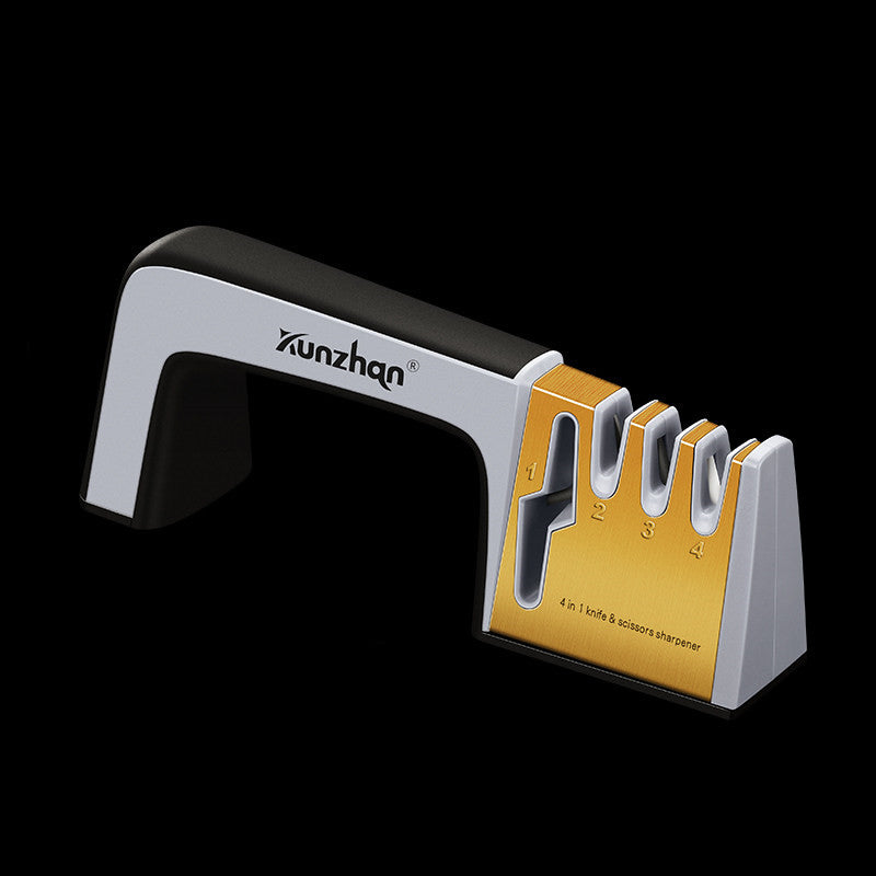 4-in-1 Manual Knife Sharpener, with 3 Sharpening Stages & 1 Scissor Sh ...