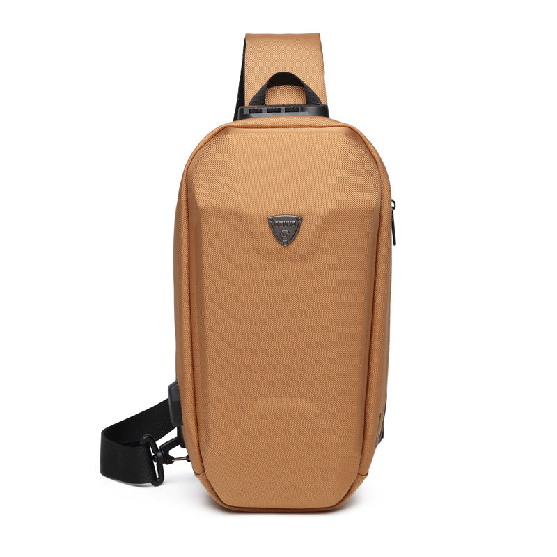 Hard Shell Sling Bag with Lock, USB Port, Waterproof Material, Anti-th ...